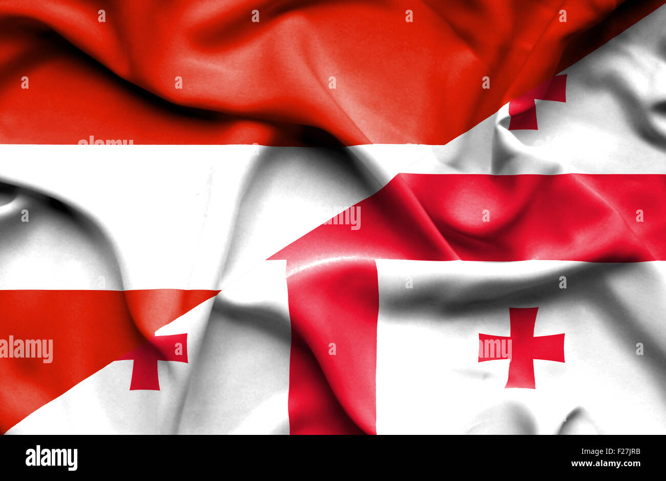 Waving flag of Georgia and Austria Stock Photo - Alamy
