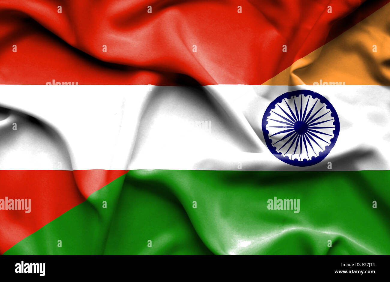 Waving flag of India and Austria Stock Photo - Alamy