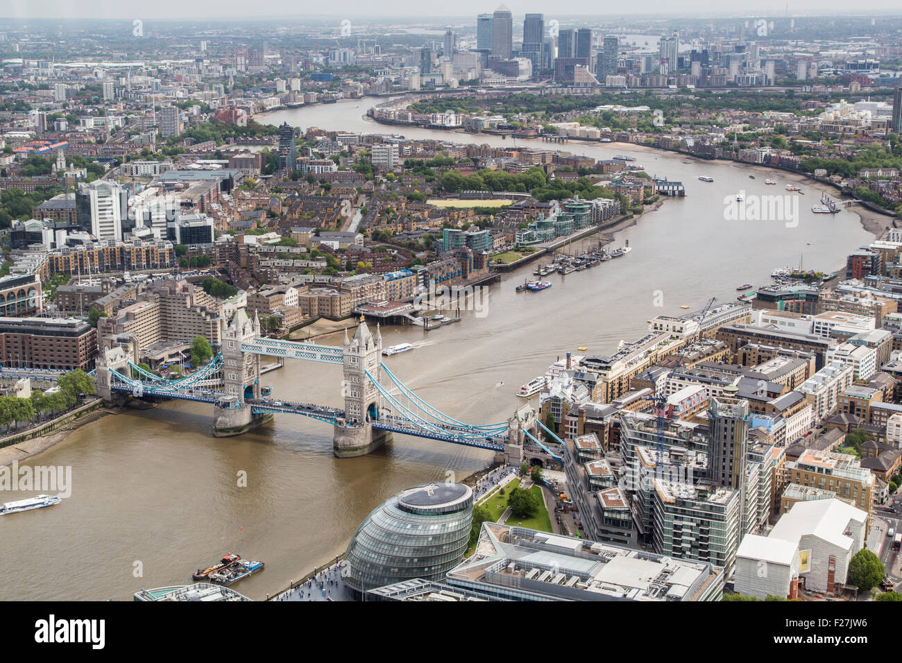 The Shard, view towards Tower Bridge Stock Photo - Alamy
