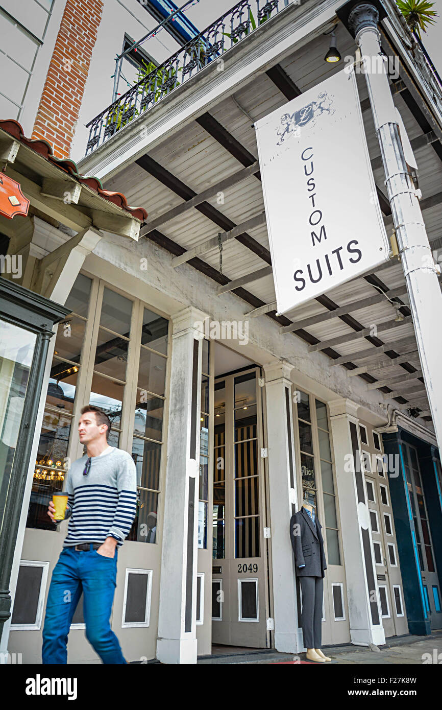 Exterior of Men's custom suit store, Luca Falcone on Magazine Street in ...