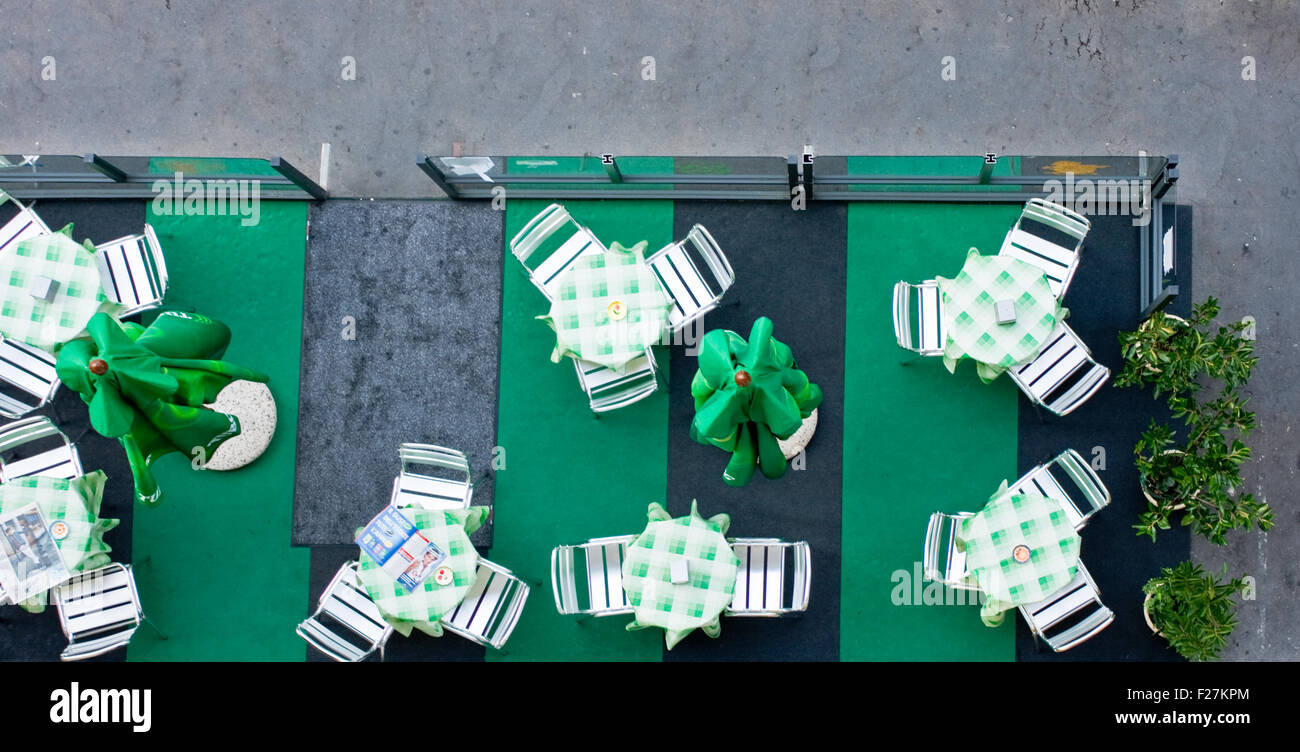 Top view of a set of restaurant tables Stock Photo - Alamy