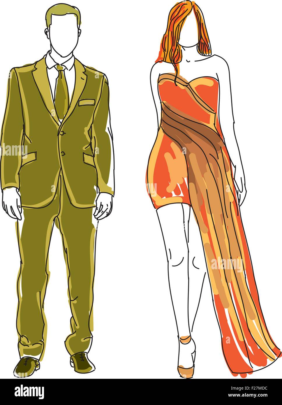 Drawn man and woman Stock Vector Image & Art - Alamy