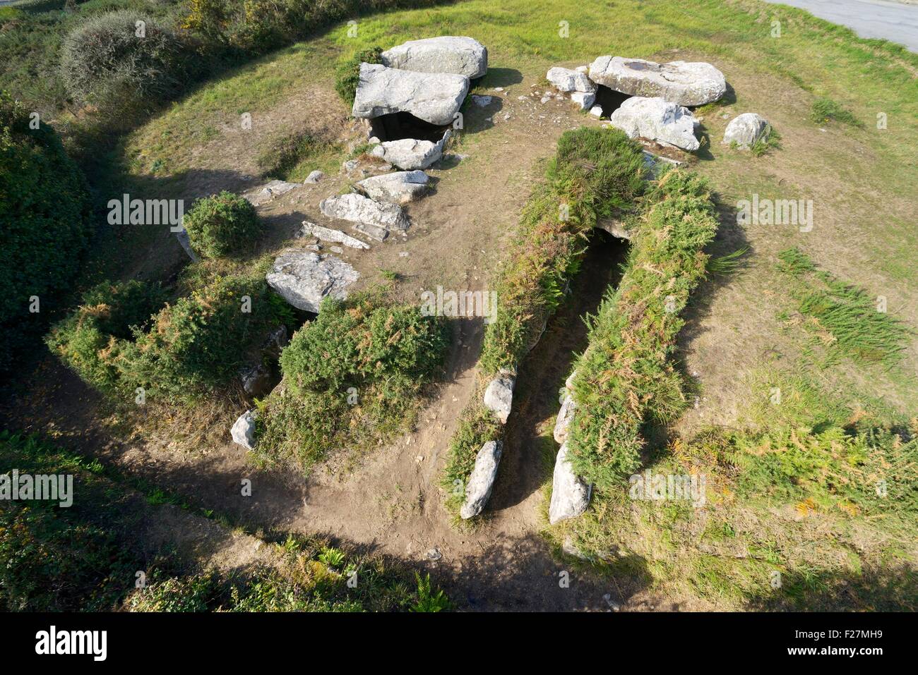 The 6000 year old Dolmens of Rondossec. Plouharnel, Brittany, France. 3 ...