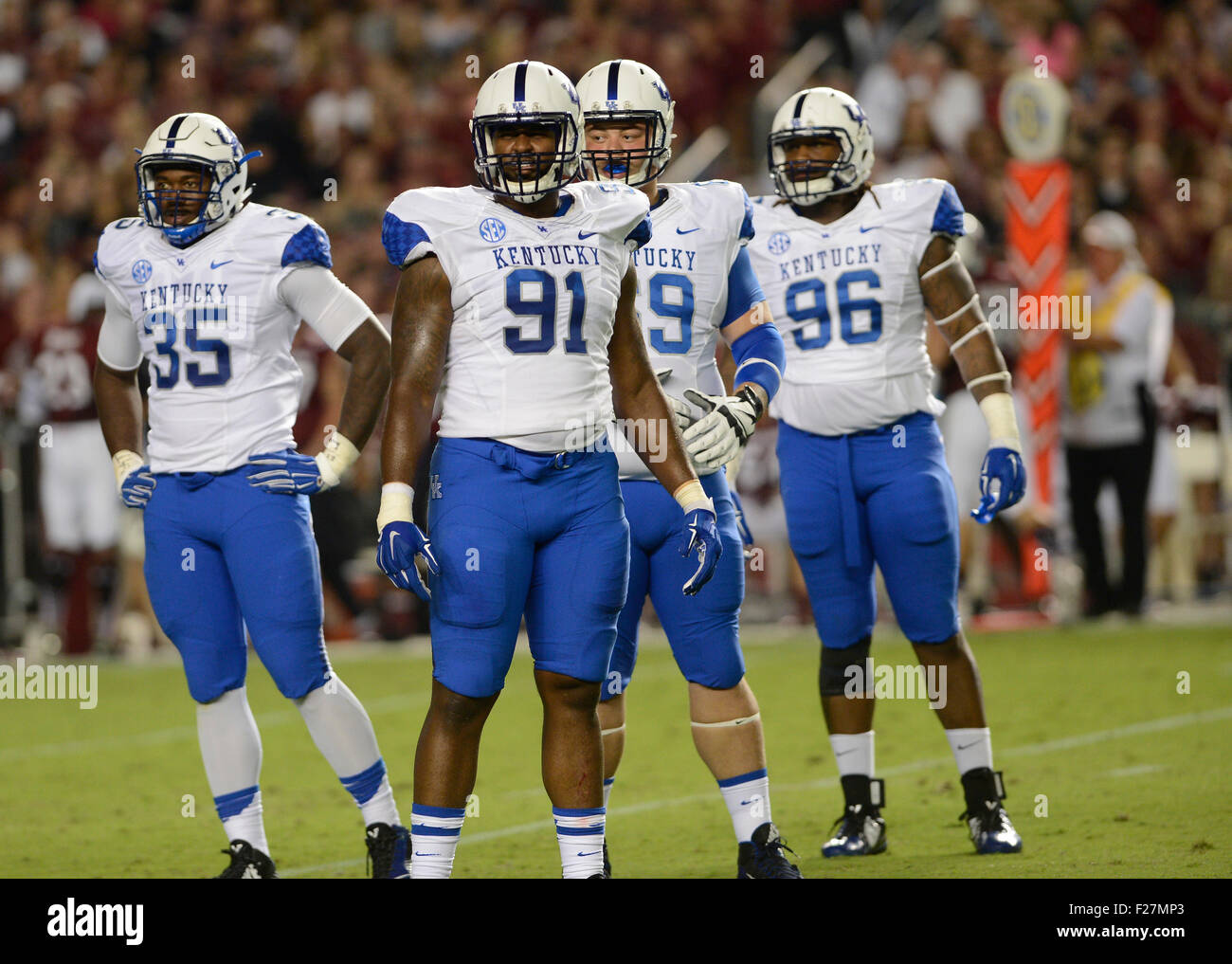 September 12 - Columbia, South Carolina, USA -.Kentucky Defense look to ...