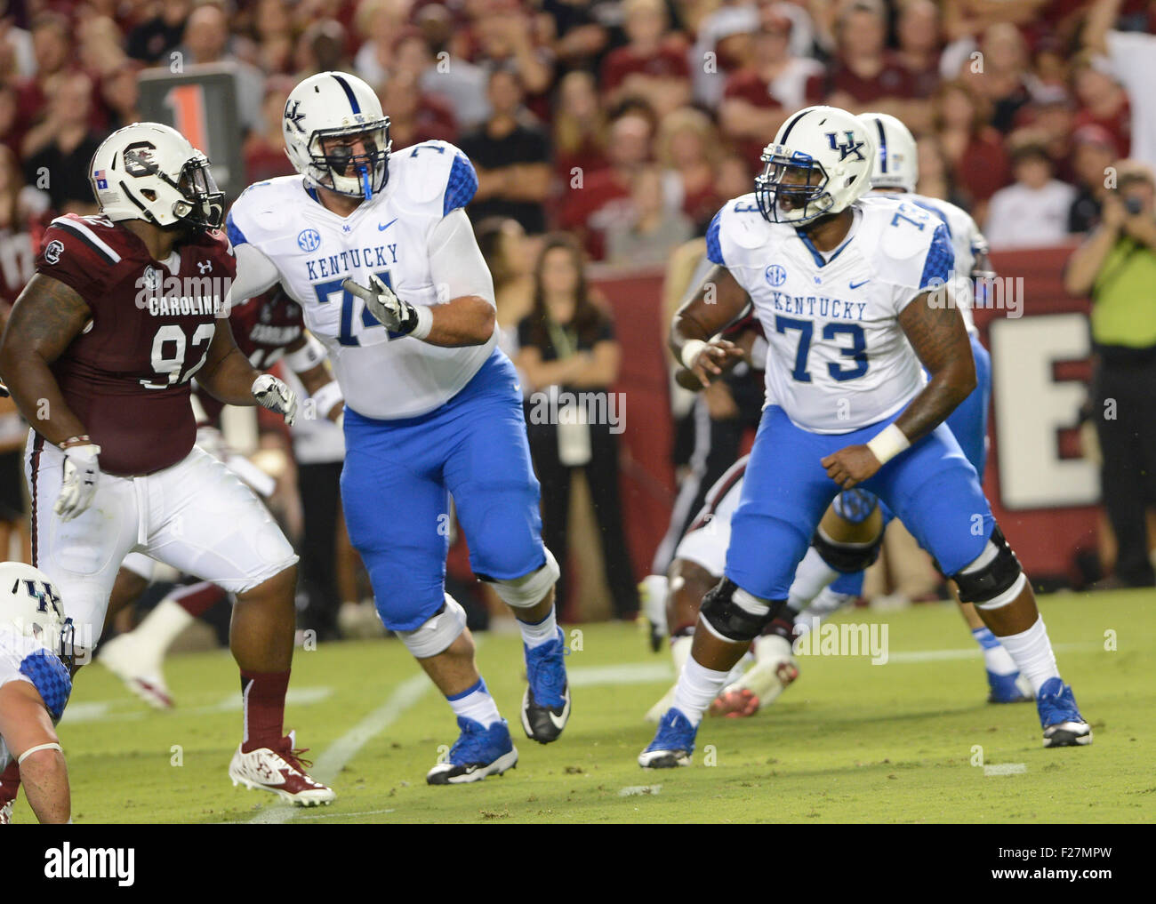 September 12 - Columbia, South Carolina, USA -.Kentucky OT Kyle Meadows ...