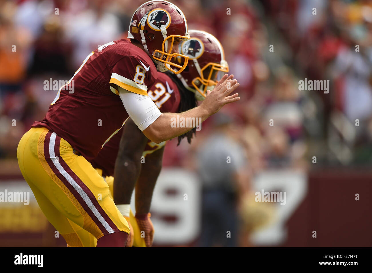 SEP 13, 2015 : Washington Redskins quarterback Kirk Cousins (8) calls ...