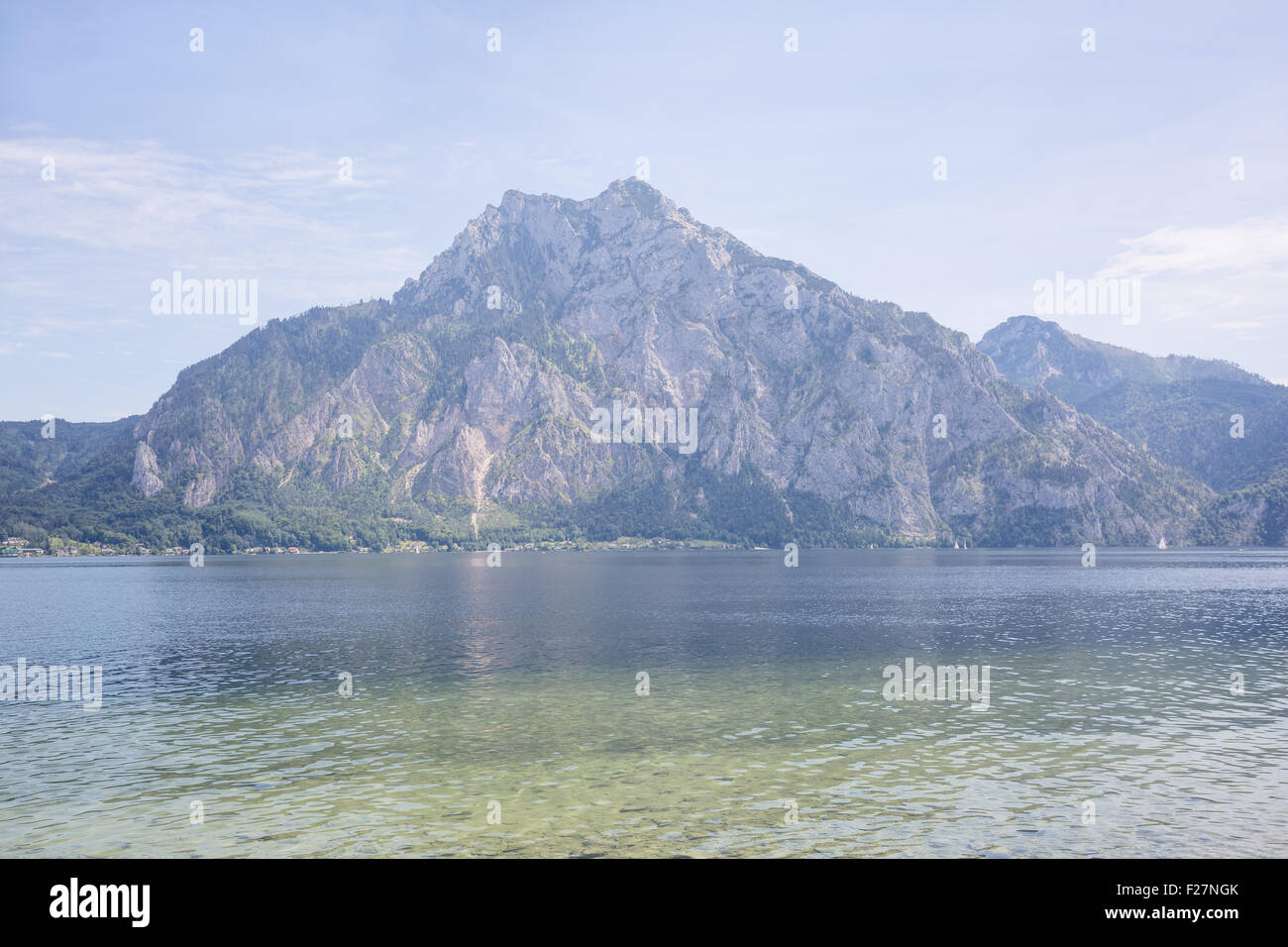 The mountain Traunstein in Salzkammergut, Upper Austria, Austria Stock ...