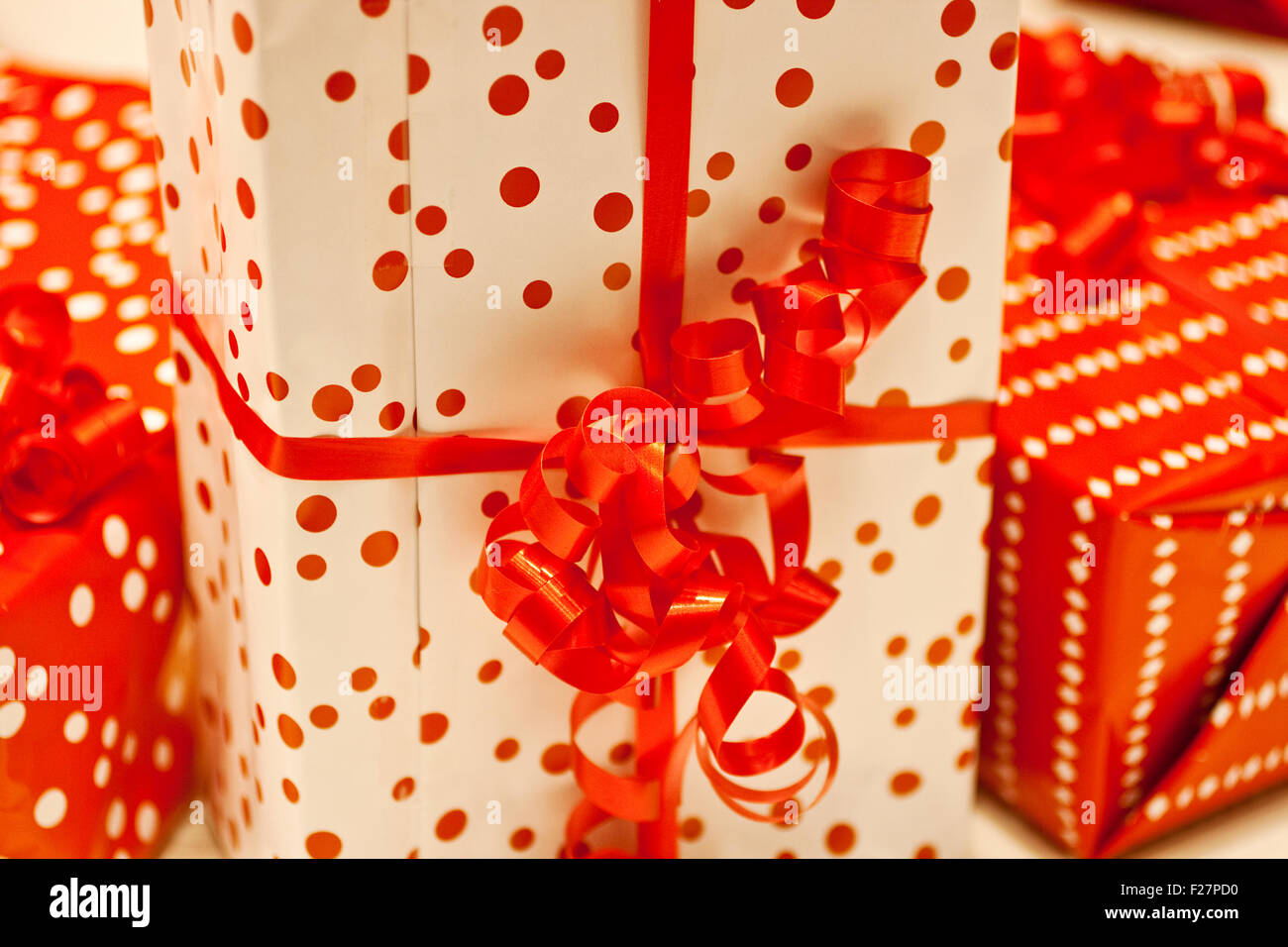 A lot of Boxes with present Stock Photo - Alamy