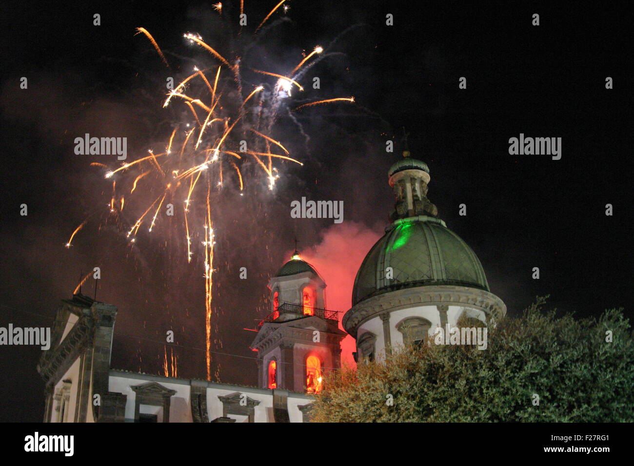 Sant'Anastasia, Italy. 12th Sep, 2015. The Bell Tower of the Marian ...
