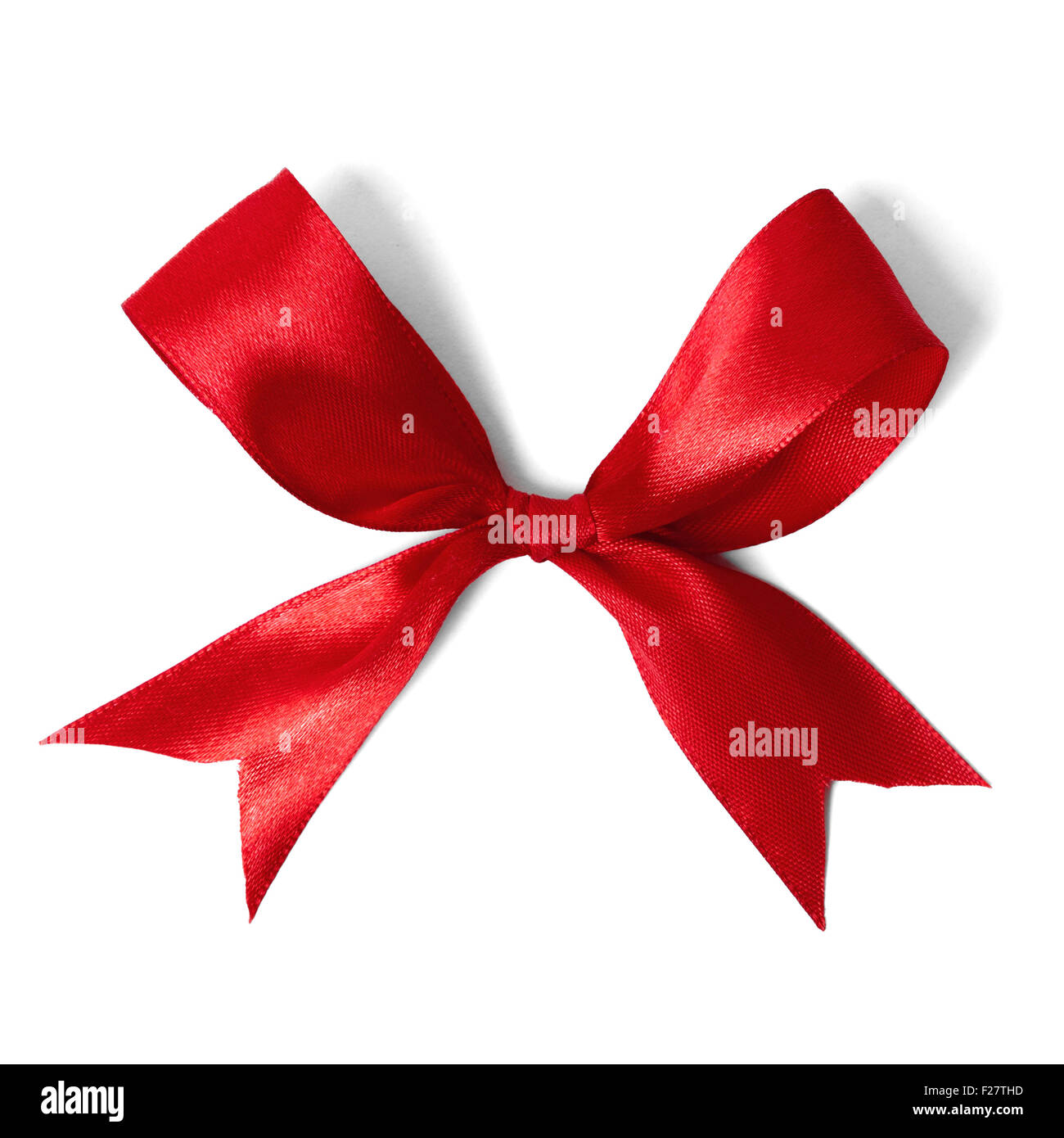Shiny red ribbon on white background Stock Photo - Alamy