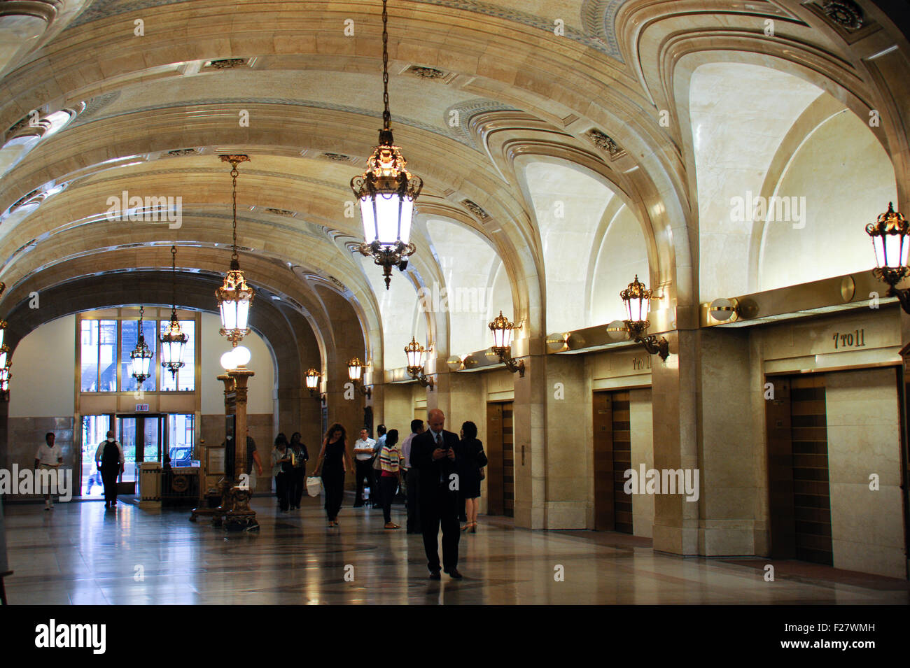Interior of City Hall lobby, Chicago, Illinois. Local government ...