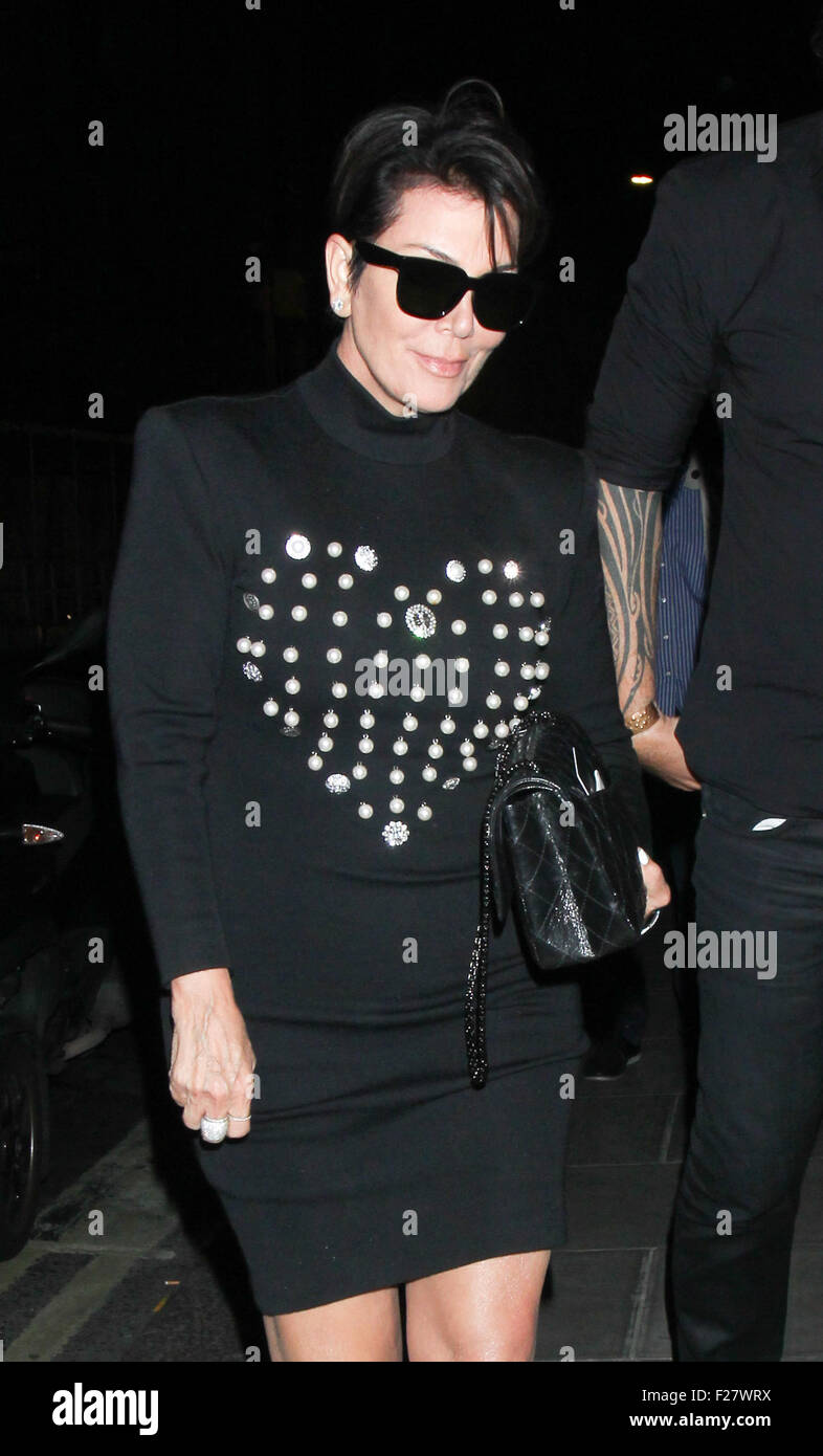 Kris Jenner returns to her hotel wearing all black with heart shape ...