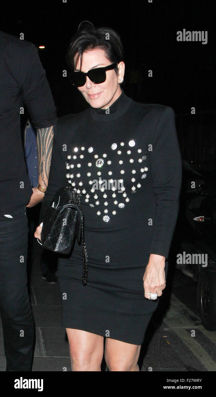 Kris Jenner returns to her hotel wearing all black with heart shape ...