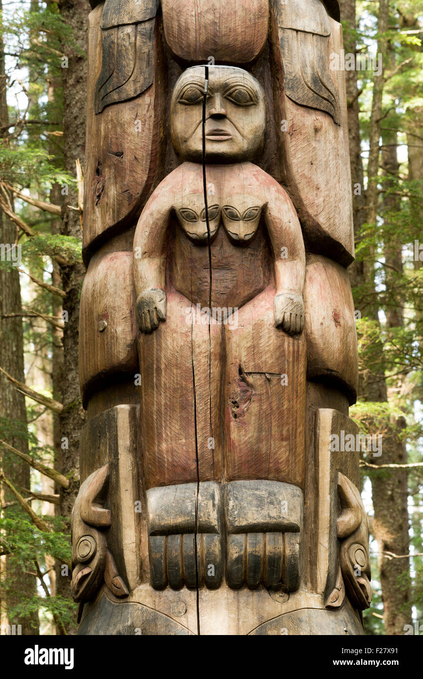 Totem pole in Sitka National Historic Park, Alaska Stock Photo - Alamy