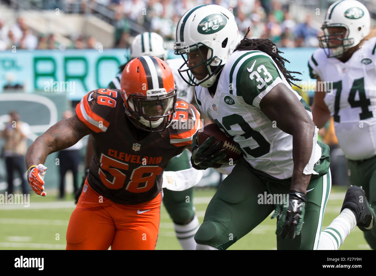East Rutherford, New Jersey, USA. 13th Sep, 2015. New York Jets running ...