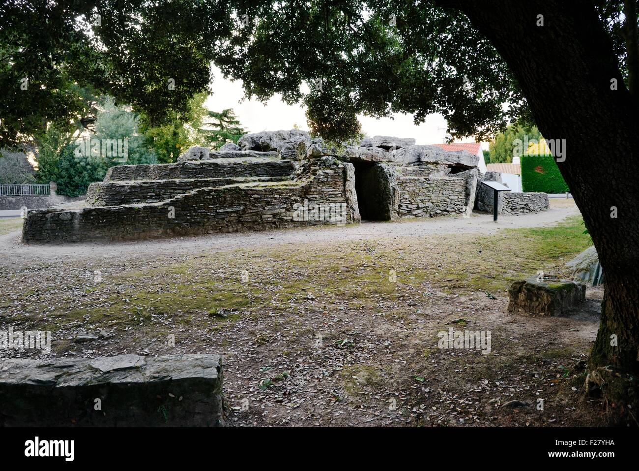 The Tumulus des Mousseaux restored prehistoric dolmen double chambered ...