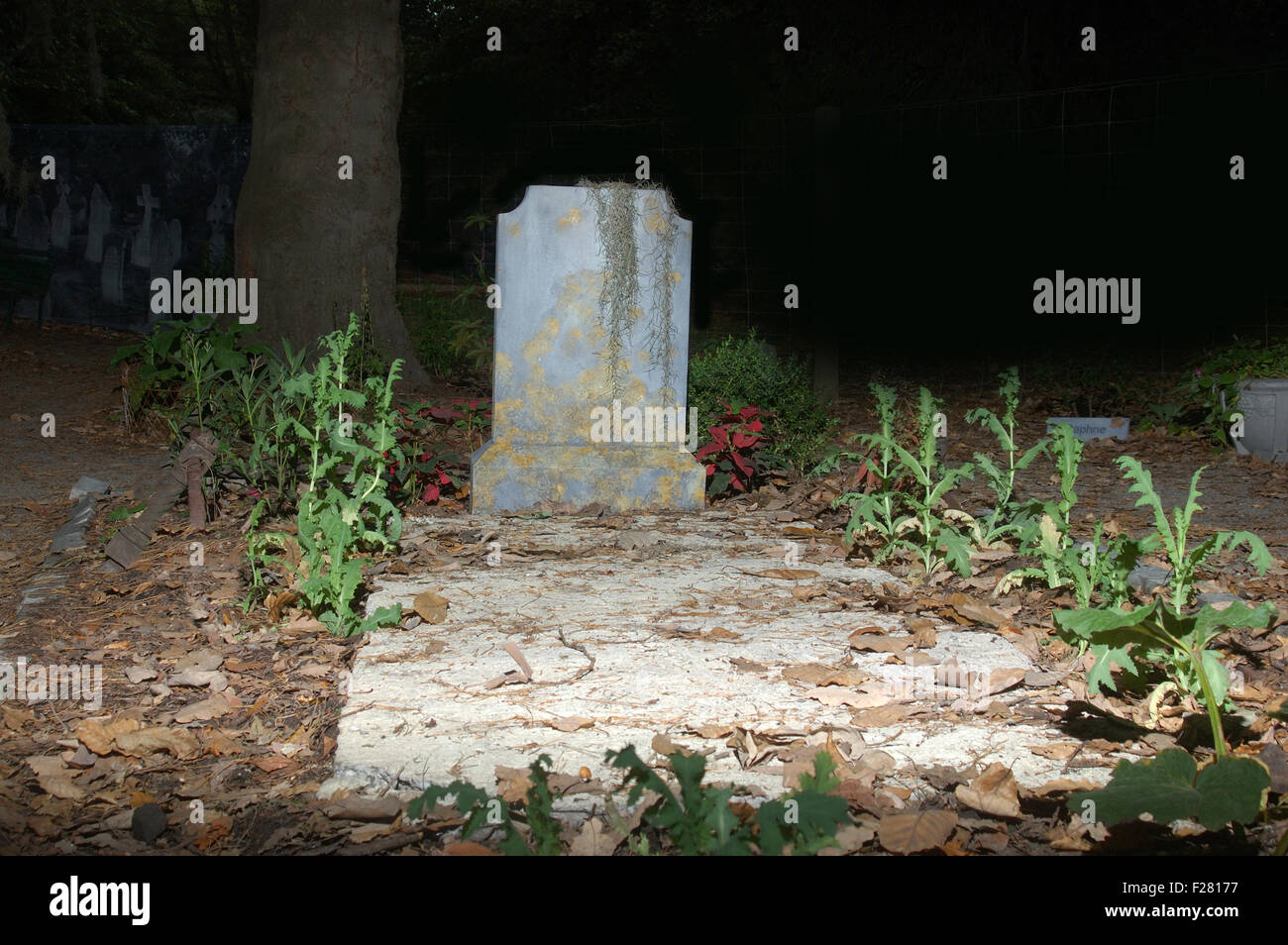old nameless tombstone in cemetery setting Stock Photo - Alamy