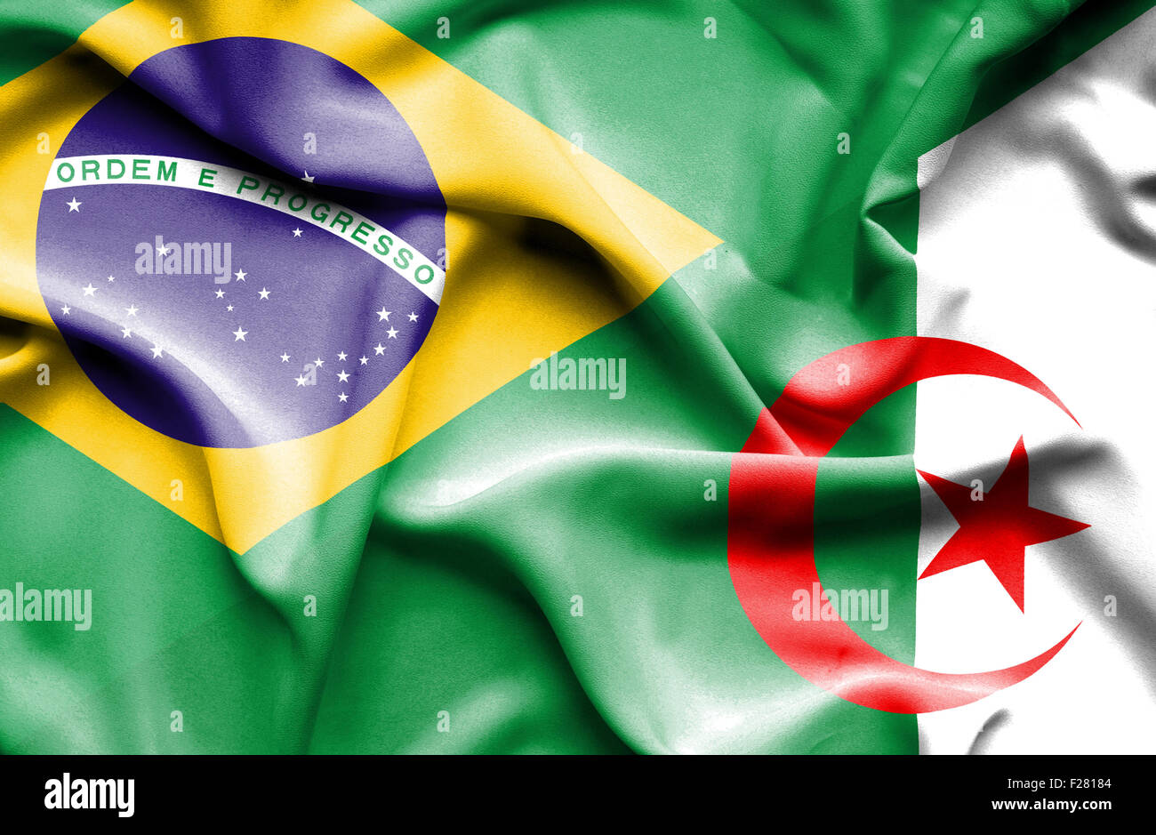 Waving flag of Algeria and Stock Photo - Alamy