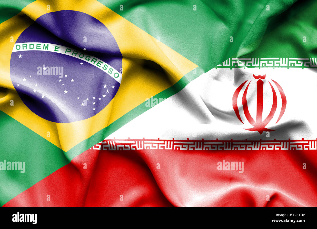 Waving flag of Iran and Stock Photo - Alamy