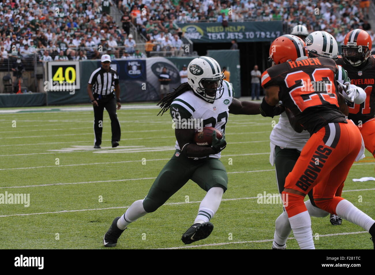 East Rutherford, New Jersey, USA. 13th Sep, 2015. New York Jets running ...