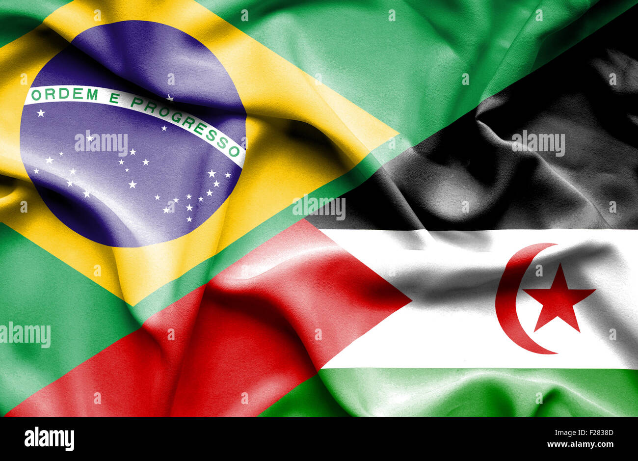 Waving flag of Western Sahara and Stock Photo - Alamy