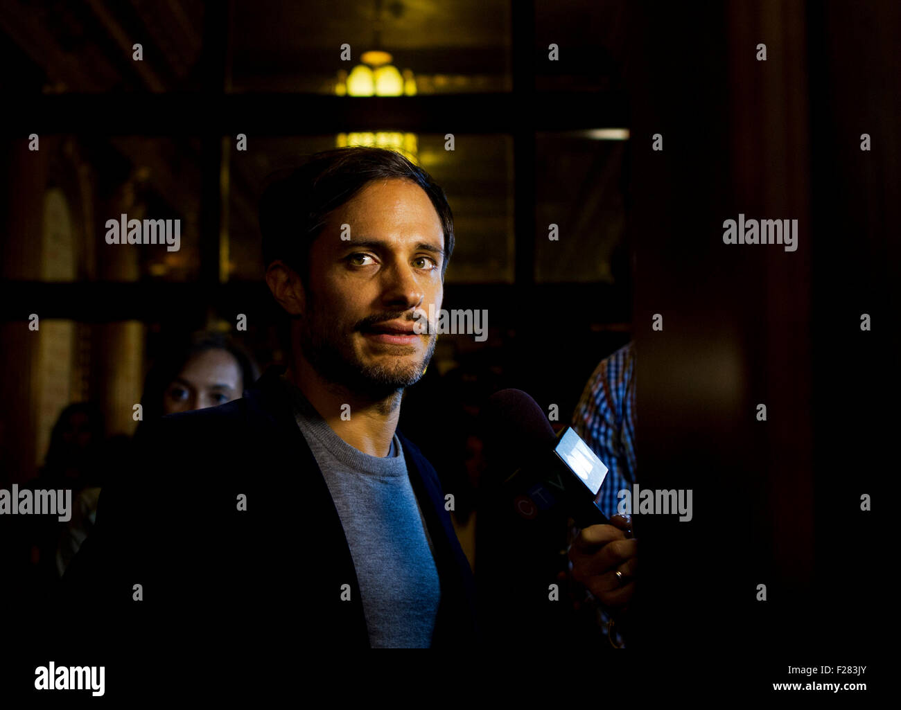 Toronto, Canada. 13th Sep, 2015. Actor Gael Garcia Bernal receives ...