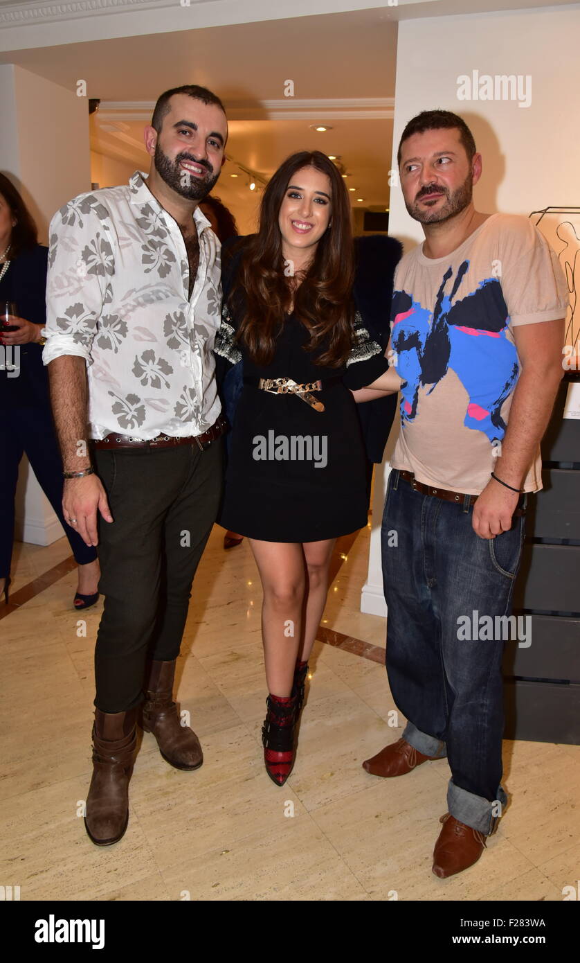 London, UK. 18th September, 2015. Desinger Svetoslav Kolchagov,Emilio Barber and Ella Jada ...
