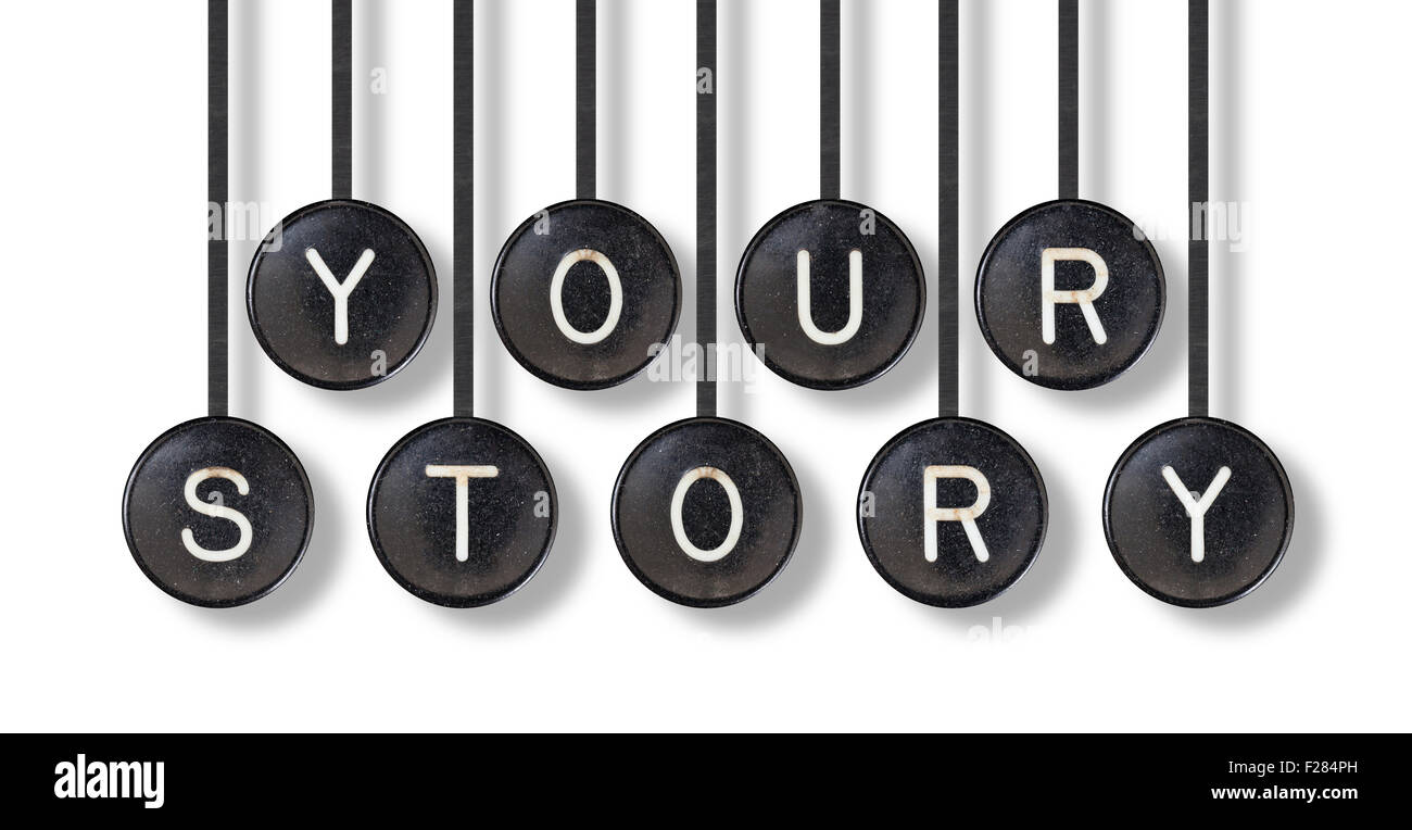 Typewriter buttons, isolated on white background - Your story Stock ...