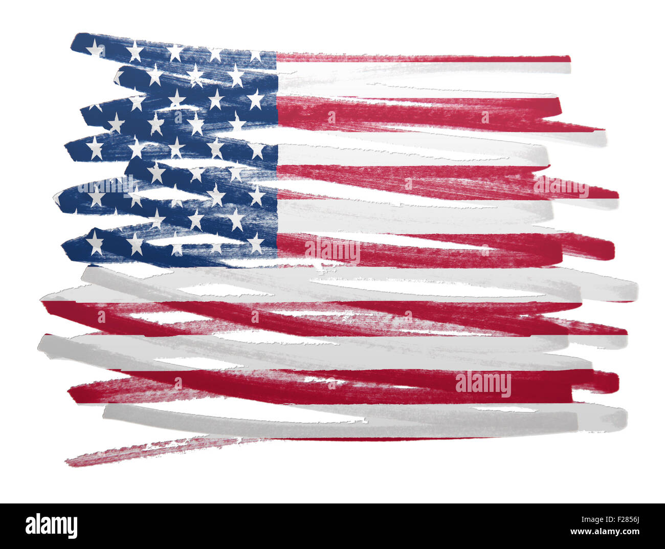 Flag illustration made with pen - USA Stock Photo - Alamy