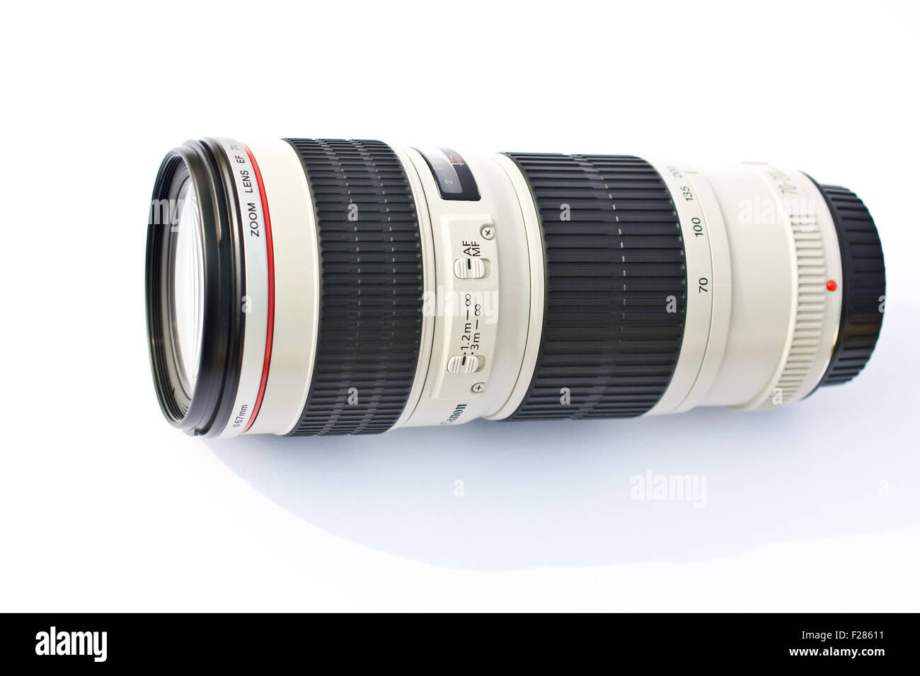 White Camera lens on the white background Stock Photo - Alamy