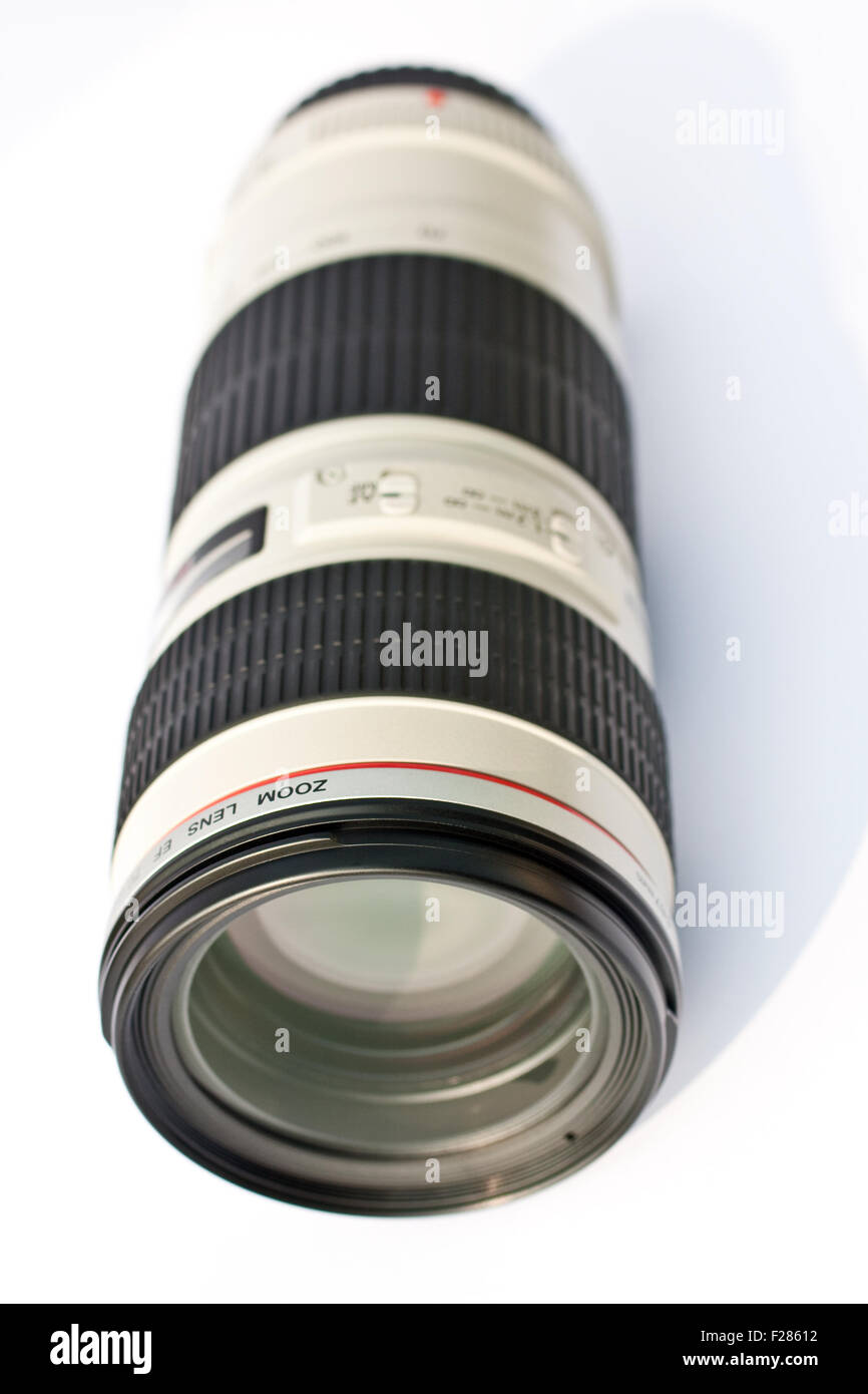 White Camera lens on the white background Stock Photo - Alamy
