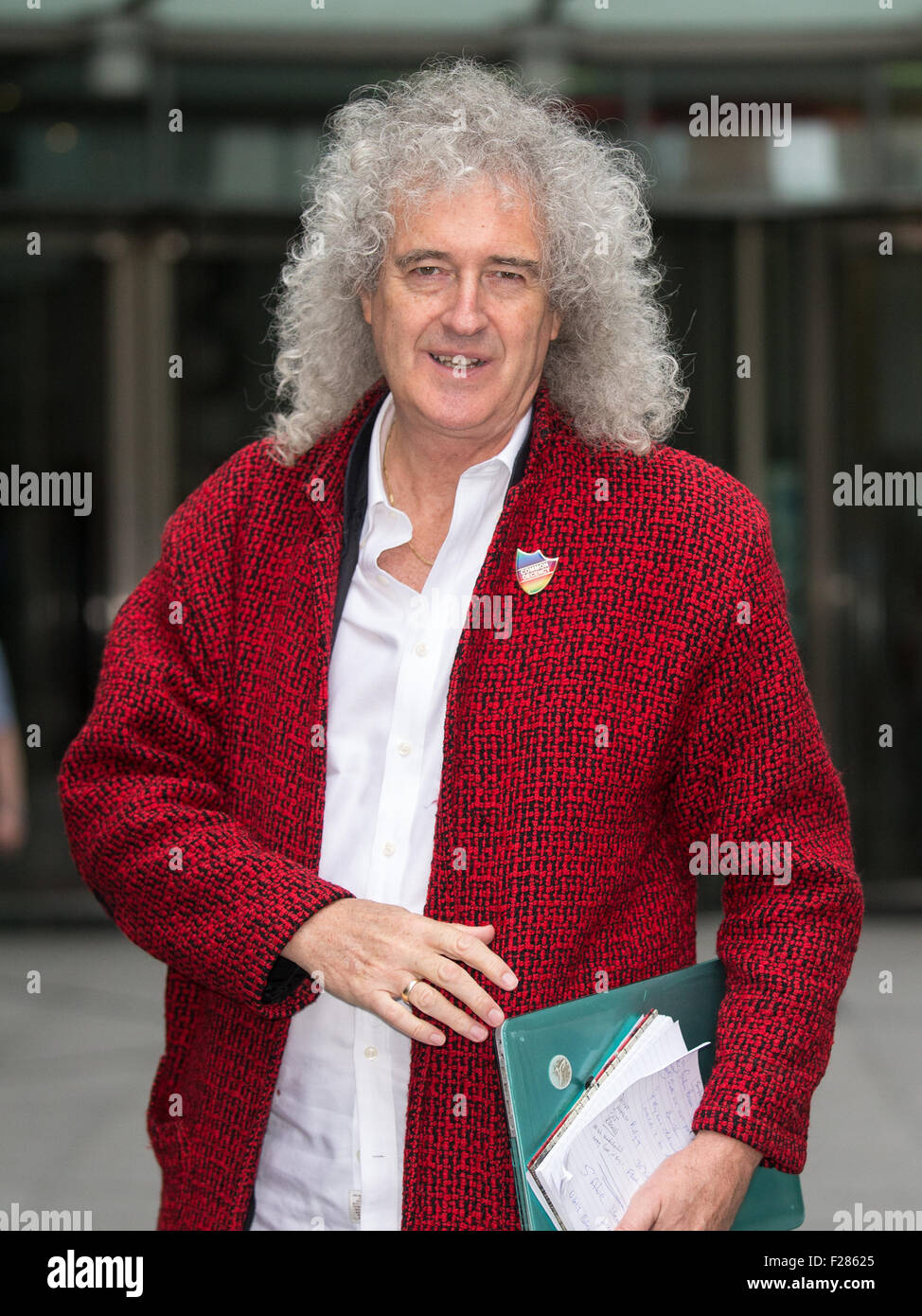 Brian May arriving the BBC studios to talk about fox hunting Featuring ...