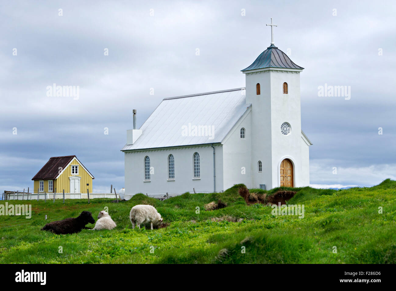 Church of Flatey, Flatey Island, Iceland, Europe Stock Photo - Alamy