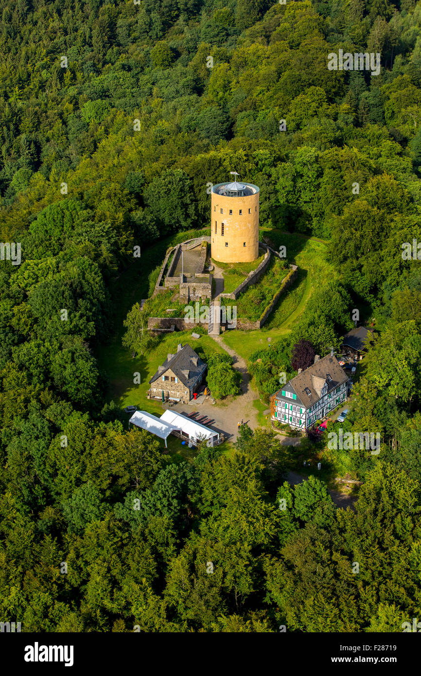 Ginsburg castle, Hilchenbach, Rothaargebirge, Siegerland, North Rhine ...