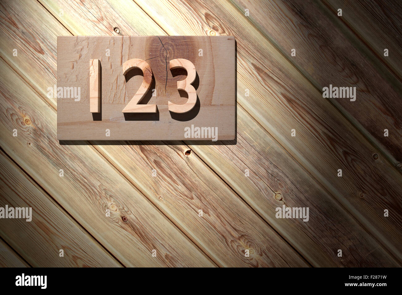3d rendering of a wooden 123 numbers Stock Photo - Alamy