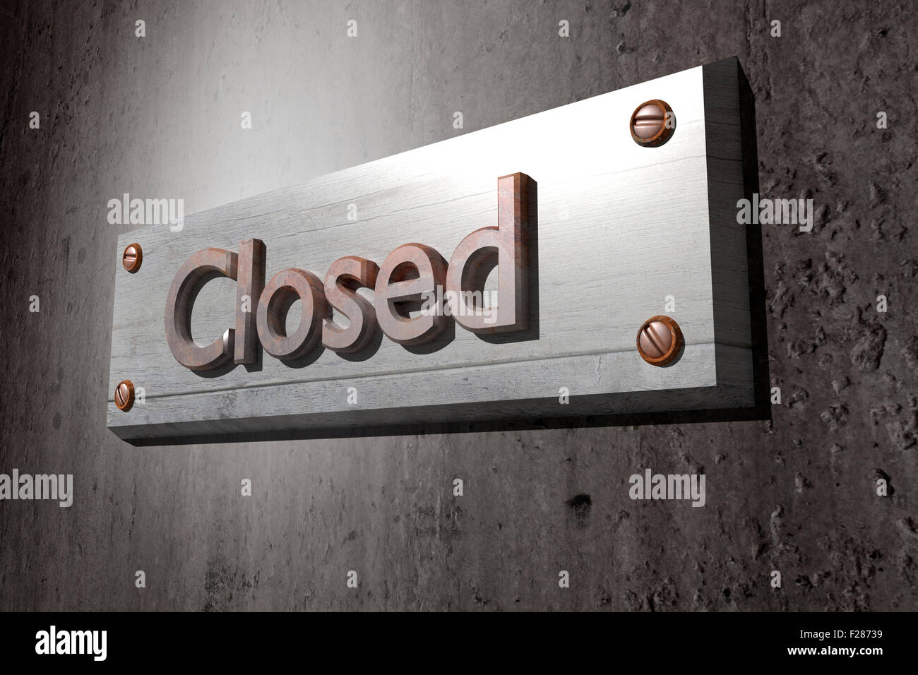 3d rendering of the word closed over a wooden surface Stock Photo - Alamy