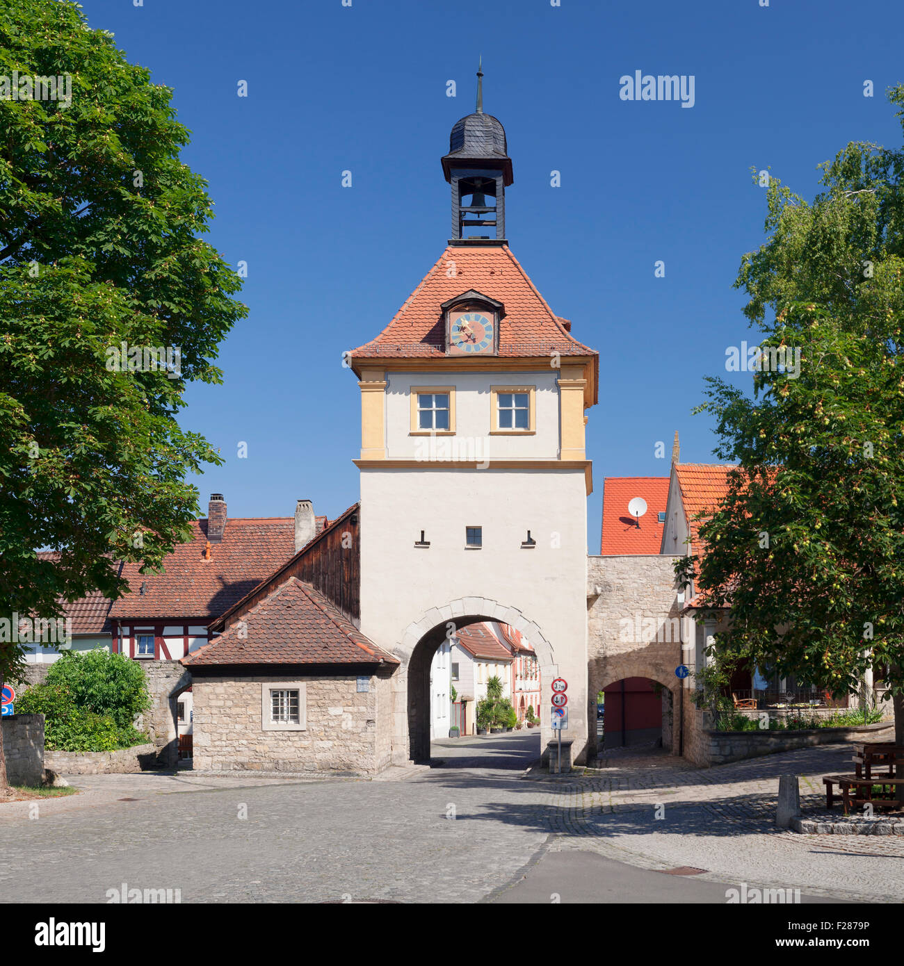Ochsenfurt city gate, Sommerhausen, Lower Franconia, Bavaria, Germany ...