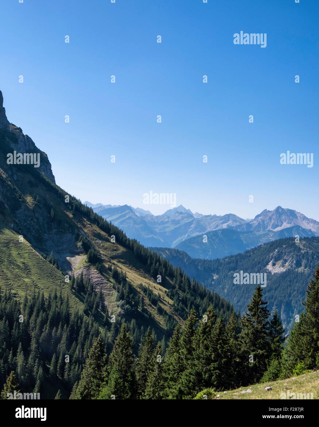 Bavarian Alps - mountains in Tannheim mountain range, near Pfronten ...