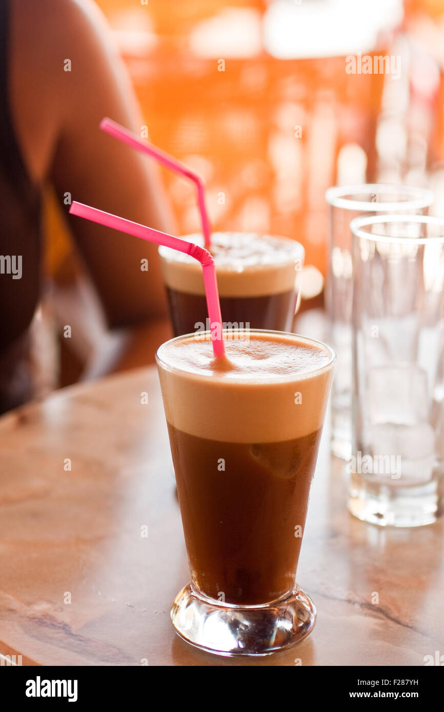 Delicious Blended cold coffee drink Stock Photo - Alamy