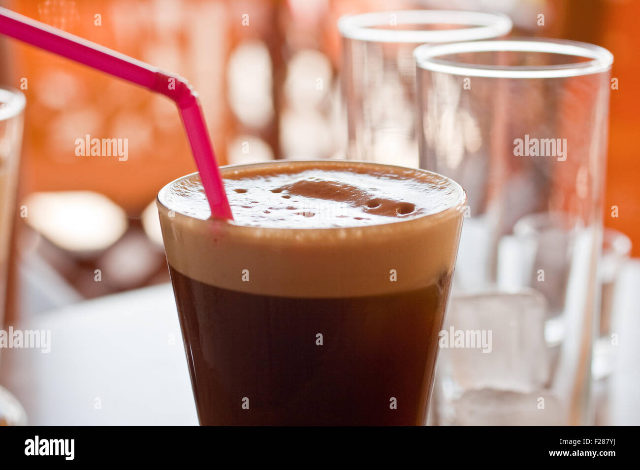 Delicious Blended cold coffee drink Stock Photo - Alamy
