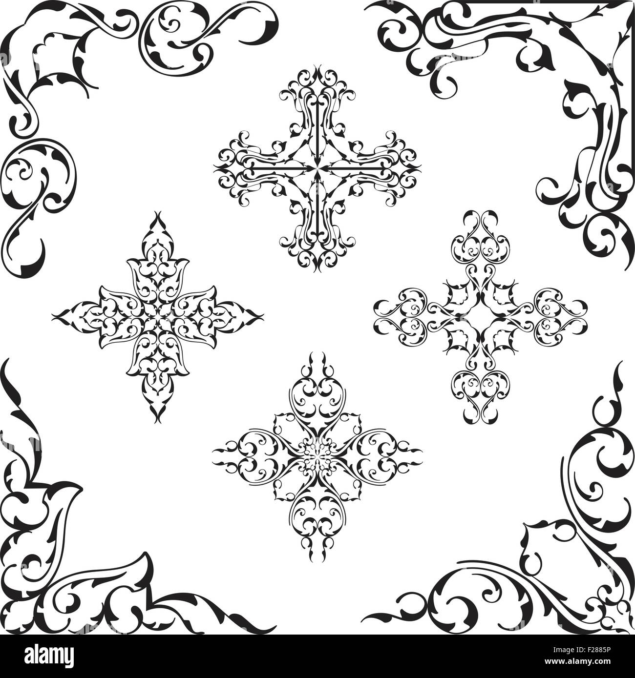Corner cool fine art set is on white Stock Vector Image & Art - Alamy