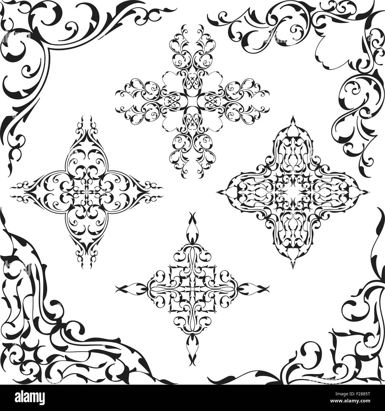 Corner cool set is isolated on white Stock Vector Image & Art - Alamy
