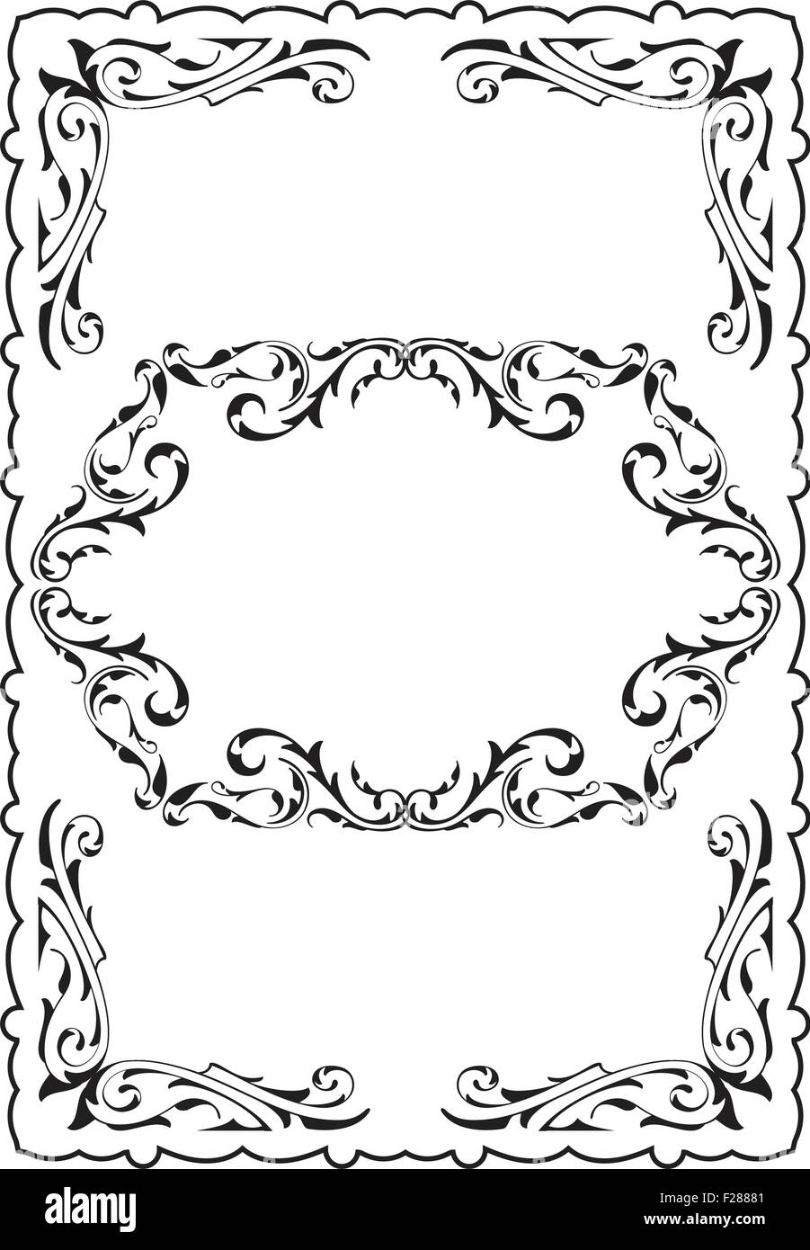 Old victorian frame on Stock Vector Images - Alamy