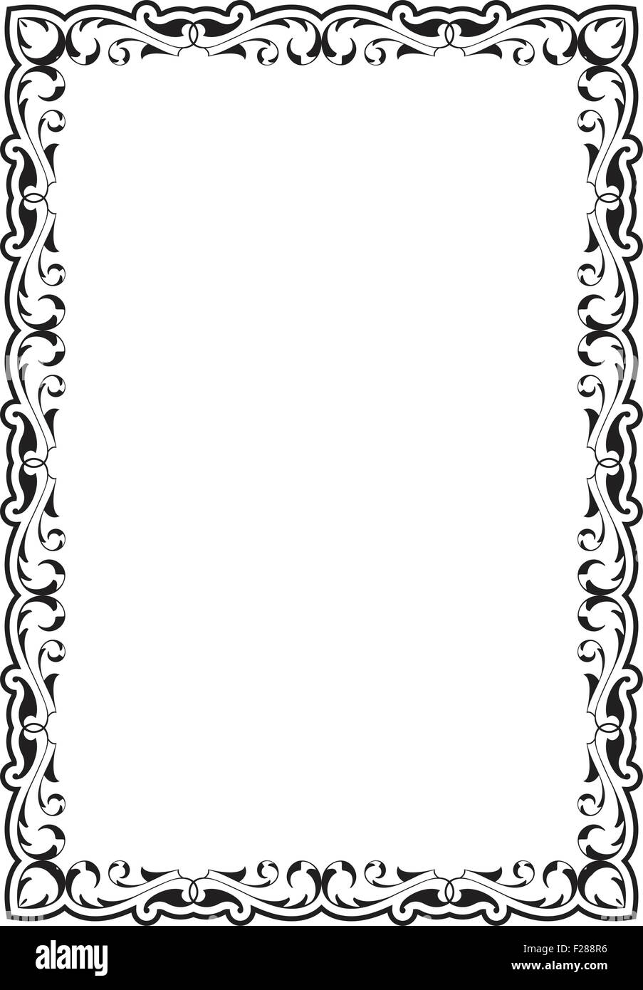 Vintage scroll art frame is on white Stock Vector Image & Art - Alamy