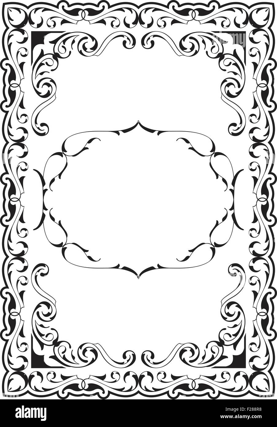 Vintage scroll frame is isolated on white Stock Vector Image & Art - Alamy