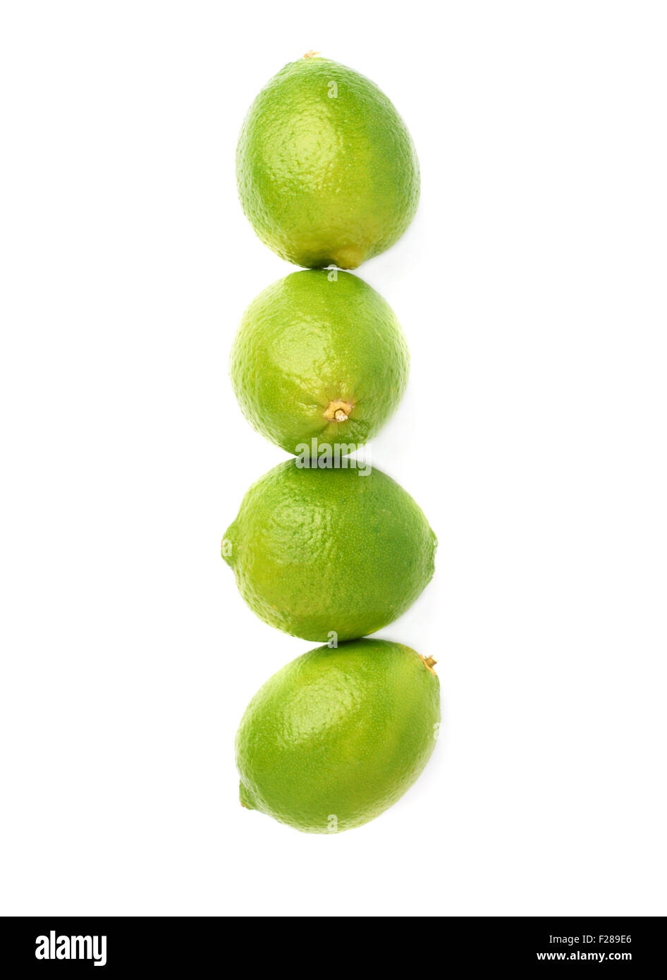 Four limes fruits composition isolated over the white background, top ...