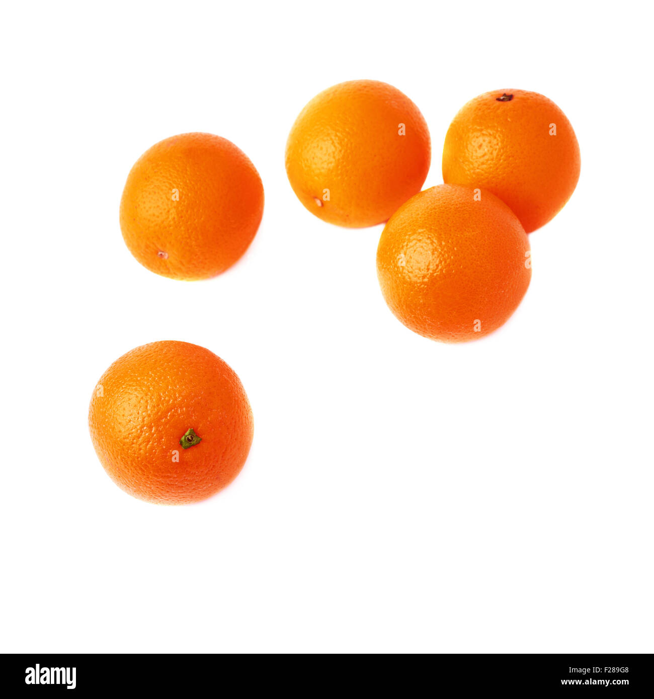 Pile of multiple ripe oranges, composition isolated over the white ...