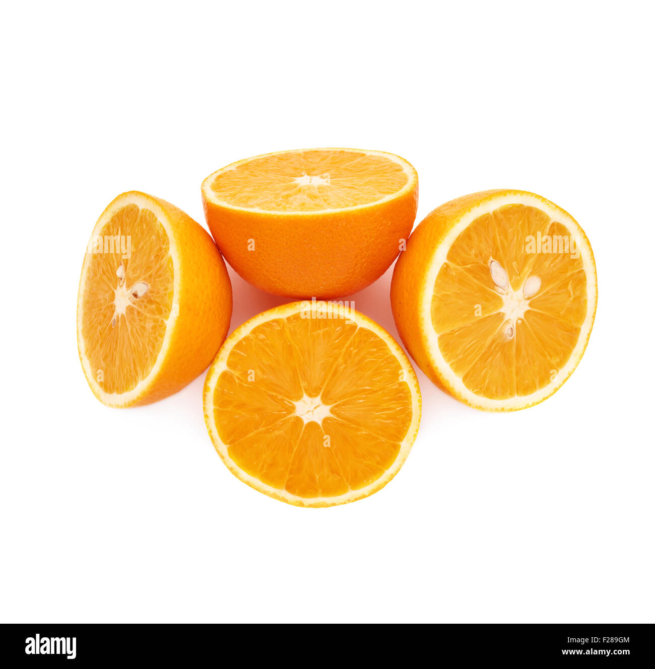 Served orange fruit composition isolated over the white background, top ...