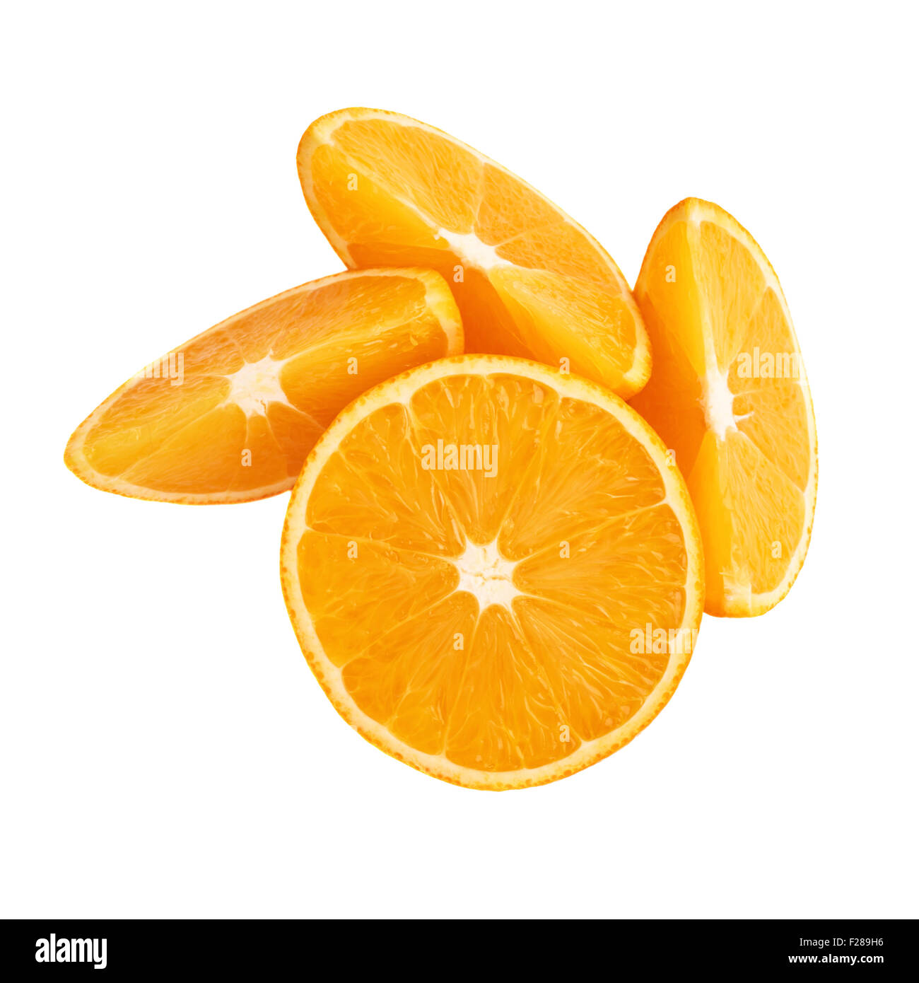 Served orange fruit composition isolated over the white background, top ...