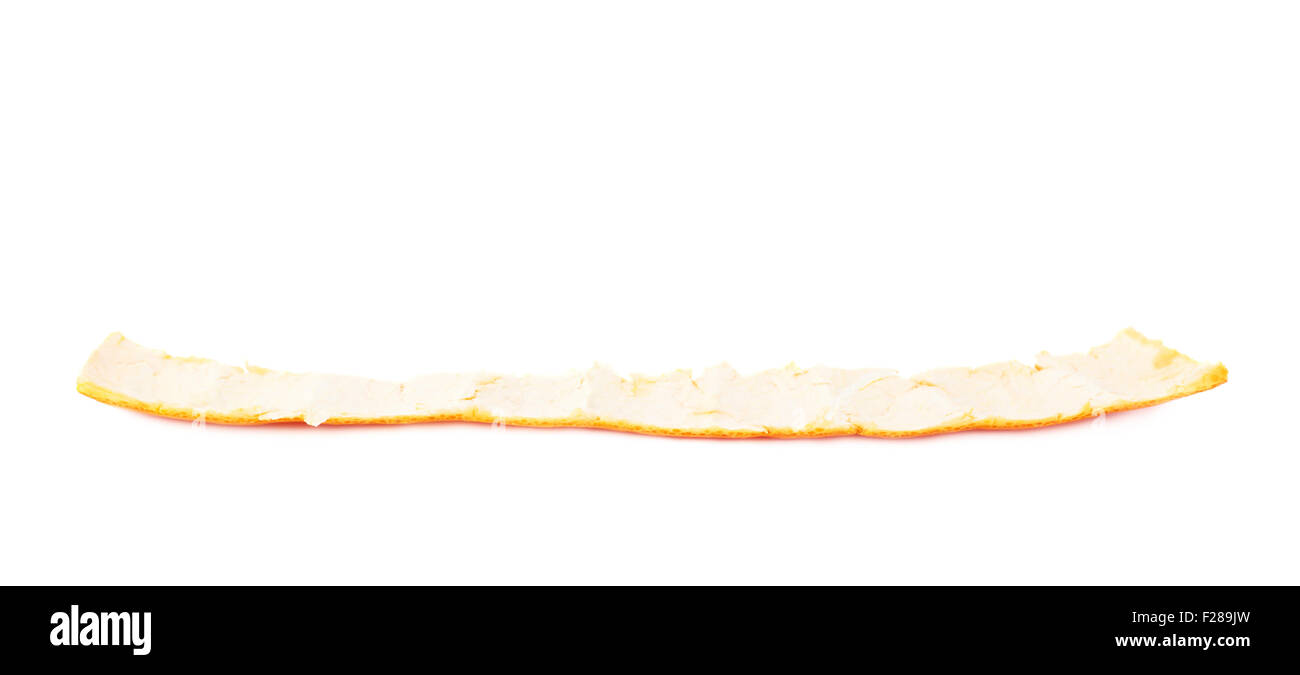 Part of tangerine peel stripe isolated on white background Stock Photo ...
